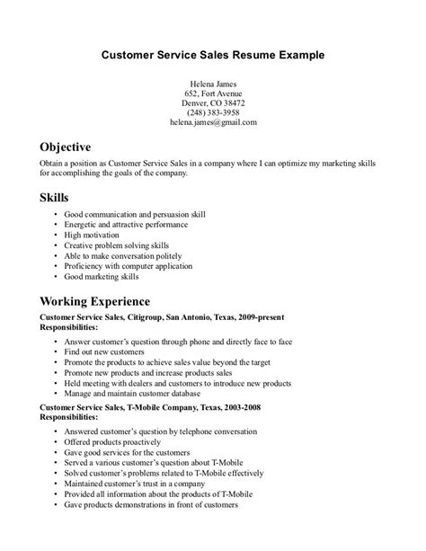 Resume Objective Statement For Customer Service Financial Report