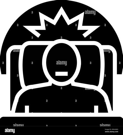 Difficulty Sleeping Disease Symptom Glyph Icon Vector Illustration