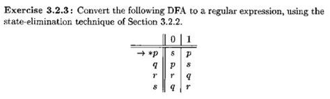 Solved Exercise Convert The Following DFA To A Chegg