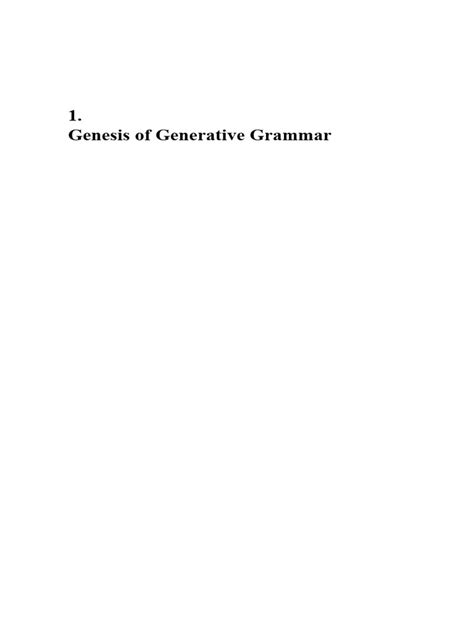 Noam Chomsky And Language Descriptions 1 Genesis Of Generative Grammar Pdf Syntax
