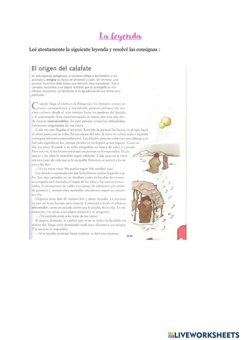 Leyenda Interactive Exercise Leyendas Leer Lectura