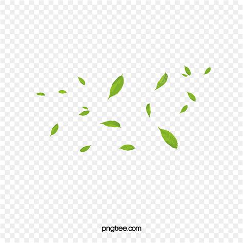 Floating Leaf Vector Hd Images Green Leaf Floating Material Small Fresh Floating Material