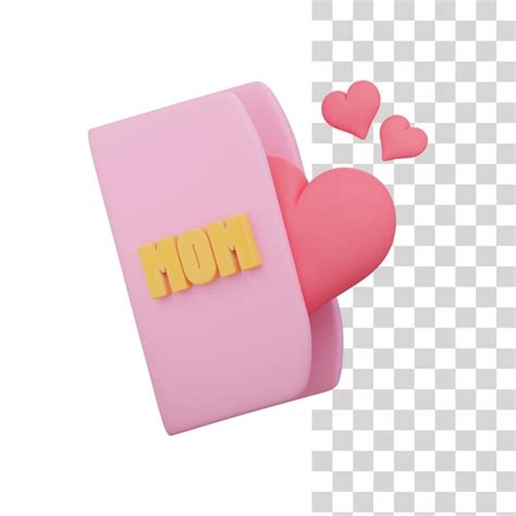 Premium PSD Mothers Day Card 3d Icon