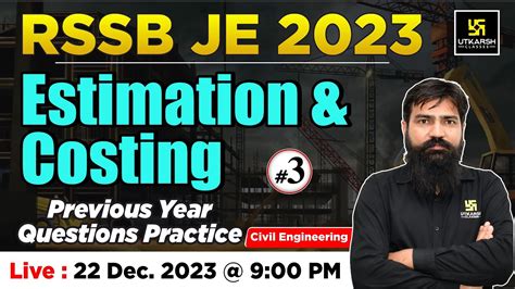 Estimation And Costing Rssb Je 2023 Rssb Je Previous Year Questions