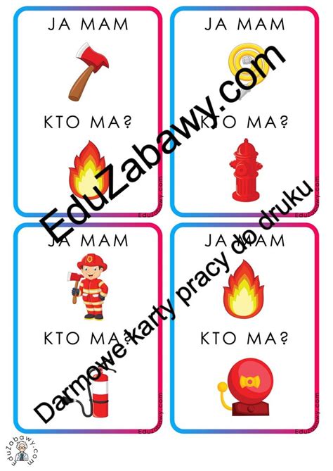 Ja mam kto ma Dzień Strażaka karty pracy do druku w PDF dla dzieci