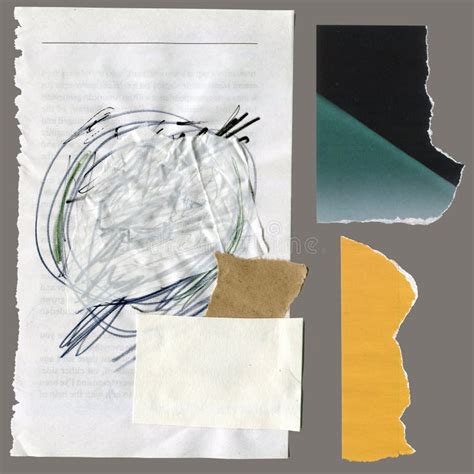 Torn Paper Pieces Set Of More Pieces White Shapes With Jagged Uneven Edges Stock Image Image
