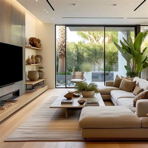 Neutral Toned Minimalist Luxe Open Living Room Design I Artofit