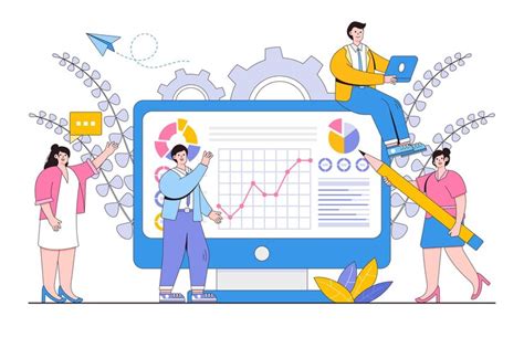 Los Trabajadores De Oficina Están Estudiando La Infografía El Análisis