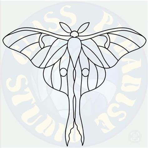 Luna Moth Stained Glass Pattern Pdf Png Digital File Etsy