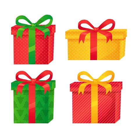Coffret Cadeau De Noël Avec Des Arcs Et Des Rubans Dans Un Style