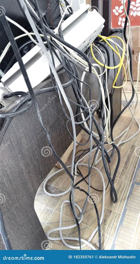 Wires Electric Mess Stock Image Image Of Information 182359761