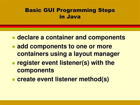 PPT GUI Programming In Java PowerPoint Presentation Free Download ID