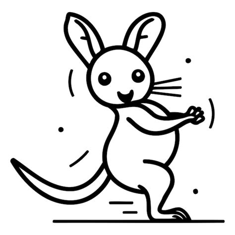 Premium Vector Kangaroo Cute Kangaroo Vector Illustration