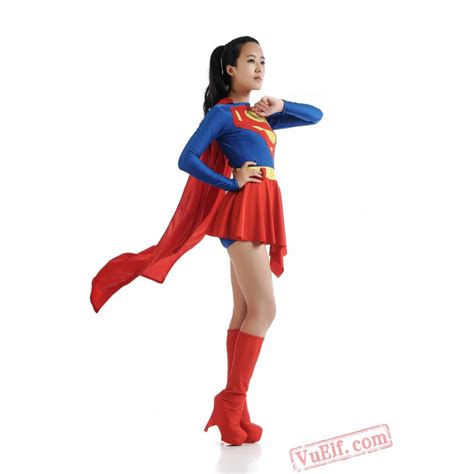 Superwoman Costumes Lycra Spandex Bodysuit Zentai Suit