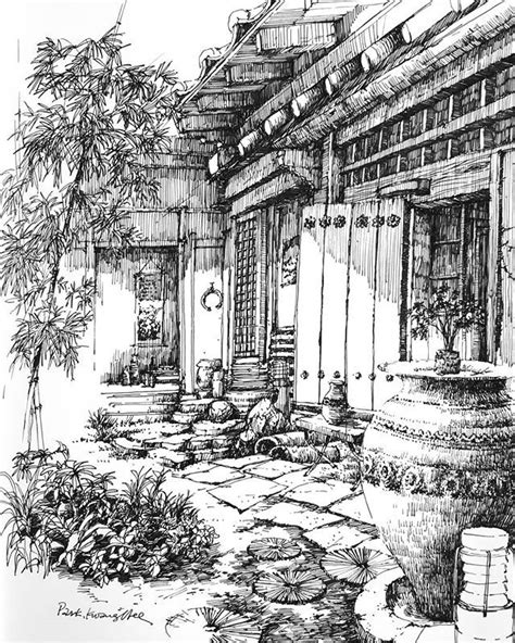 ㆍ ㆍ 어느 동네 언덕길 풍경 Technical Drawing ㆍ 다양하고 특별한 기법으로 공간스케치를 하고 싶으신 분들은 Dm