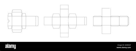 Set Of 3 Schemes Of Paper Packaging Package Box Templates Geometric