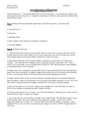 Midterm I Pdf Professor Peck Economics Fall Law And Economics Midterm Exam