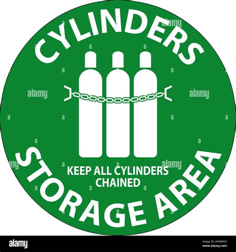 Floor Sign Cylinder Storage Area Keep All Cylinders Chained Stock