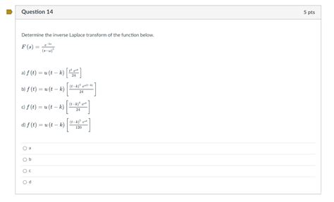 Solved Determine The Inverse Laplace Transform Of The Chegg
