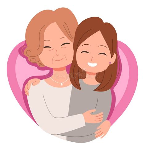 Madre E Hija Abrazándose Ilustración Del Vector Ilustración De