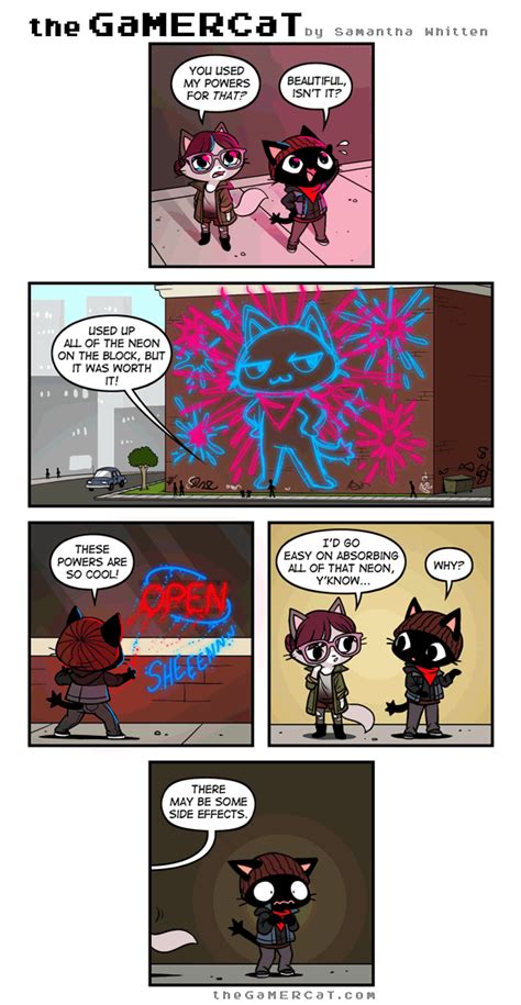 The Gamercat Neon Vibes Tapastic Comics Gamer Cat Fun Comics Cute Comics