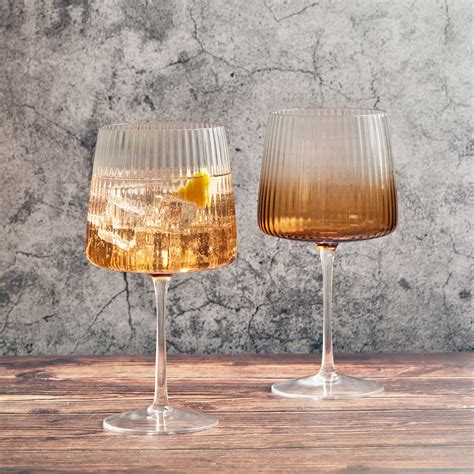 Set Of 2 Empire Gin Glasses Amber The Drh Collection