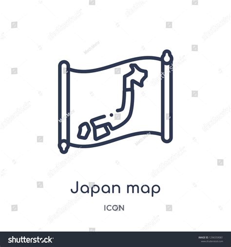 Linear Japan Map Icon Countrymaps Outline Stock Vector Royalty Free