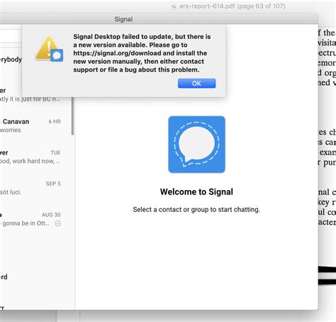 Signal Constantly Fails To Update Message Issue Signalapp Signal Desktop Github
