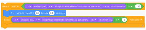 Robotik Kodlama 6 Sınıf 15 Hafta Mesafe Sensörü BİlİŞİm Notlari