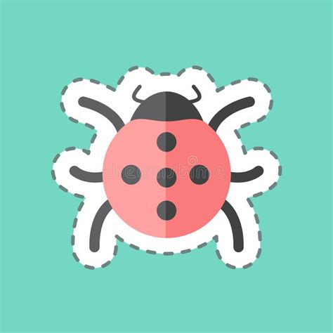 Sticker Line Cut Bug Suitable For Spring Symbol Simple Design Editable Design Template Vector