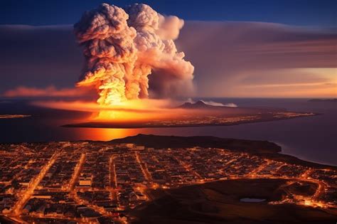 Um vulcão na islândia perto da cidade de grindavik entra em erupção a