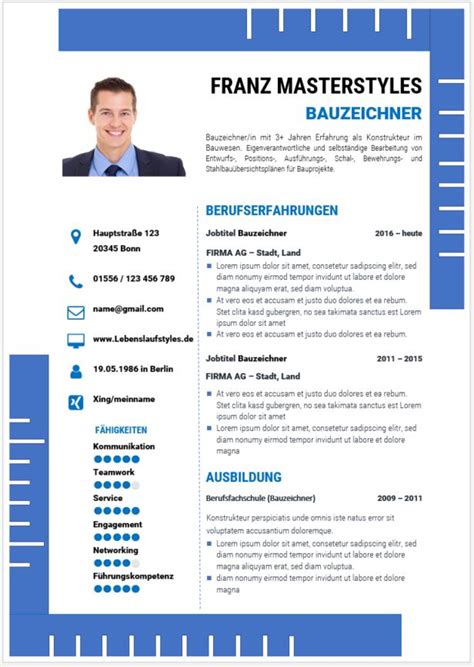 ᐅ Lebenslaufvorlage für Baubranche und Handwerker