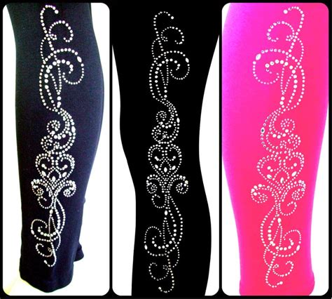 Plus Size Full Length Leggings Embellished Rhinestone Crystal Etsy
