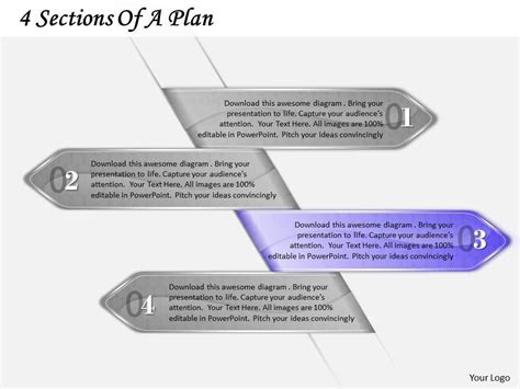 1213 Business Ppt Diagram 4 Sections Of A Plan Powerpoint Template PowerPoint Presentation