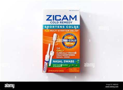 Zicam Cold Remedy Nasal Swabs On White Background With Room For Copy