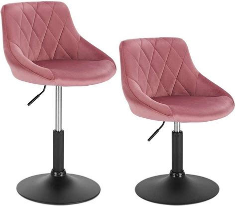 2er Set Barhocker Mit Rückenlehne Aus Samt Modell Sonia Woltueu