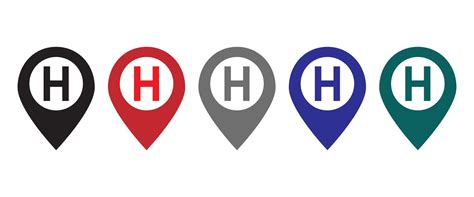 Hospital Location Pin Icon Set Illustration 46501984 Vector Art At