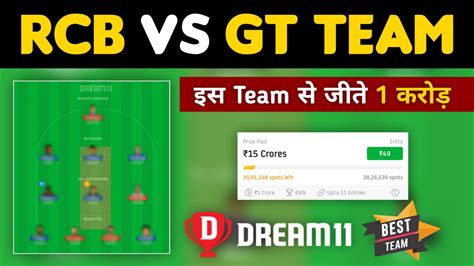 Rcb Vs Gt Dream11 Team Prediction Score Stats Bangalore Vs Gujarat