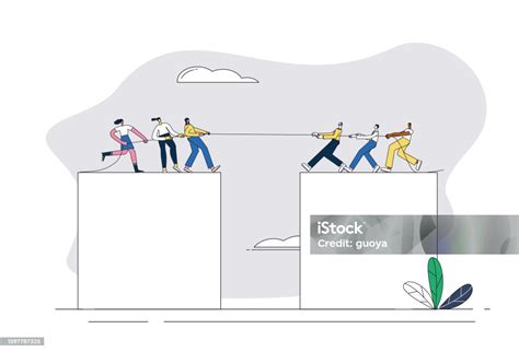 남자와 여자의 줄다리기 줄다리기에 대한 스톡 벡터 아트 및 기타 이미지 줄다리기 잡아 당기기 팀워크 Istock