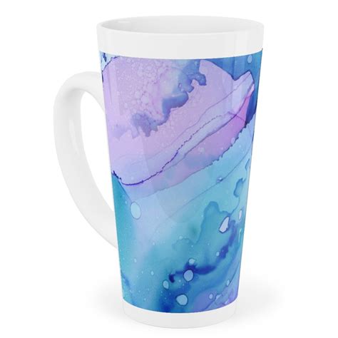 Watercolor Waves Blue And Purple Tall Latte Mug Shutterfly