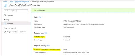 Windows Information Protection Policies Using Intune Troubleshooting