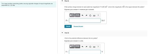 Solved Two Large Parallel Conducting Plates Carrying Chegg