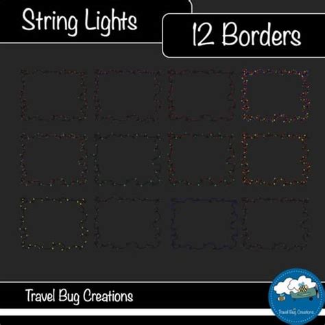 String Lights Borders By Travel Bug Creations Tpt