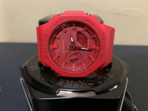 100 Authentic Casio G Shock Ga2100 “casioak” Red Carbon Core New With Tags Watchcharts