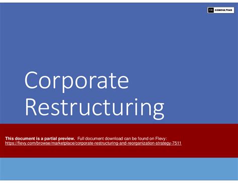 Ppt Corporate Restructuring And Reorganization Strategy 189 Slide Ppt