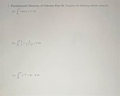 solved compute the following integrals show worka 1 0