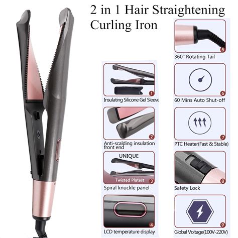 2020 Flat Iron Hair Straightener 2 In 1 Twist Straightening Curling