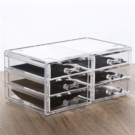 แถมสติ๊กเกอร์ กล่องใส่เครื่องสำอาง กล่องเก็บเครื่องสำอาง ชั้นวางอุปกรณ์เครื่องสำอางกันฝุ่นกัน