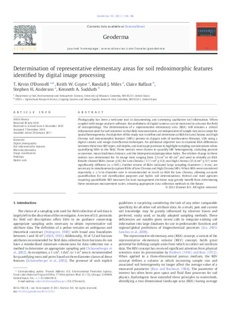 Pdf Determination Of Representative Elementary Areas For Soil