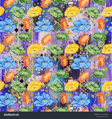 digital seamless multi color pattern design стоковая иллюстрация 2478499965 shutterstock